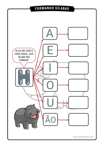TurmaDoReino - Formando Sílabas - Letra H